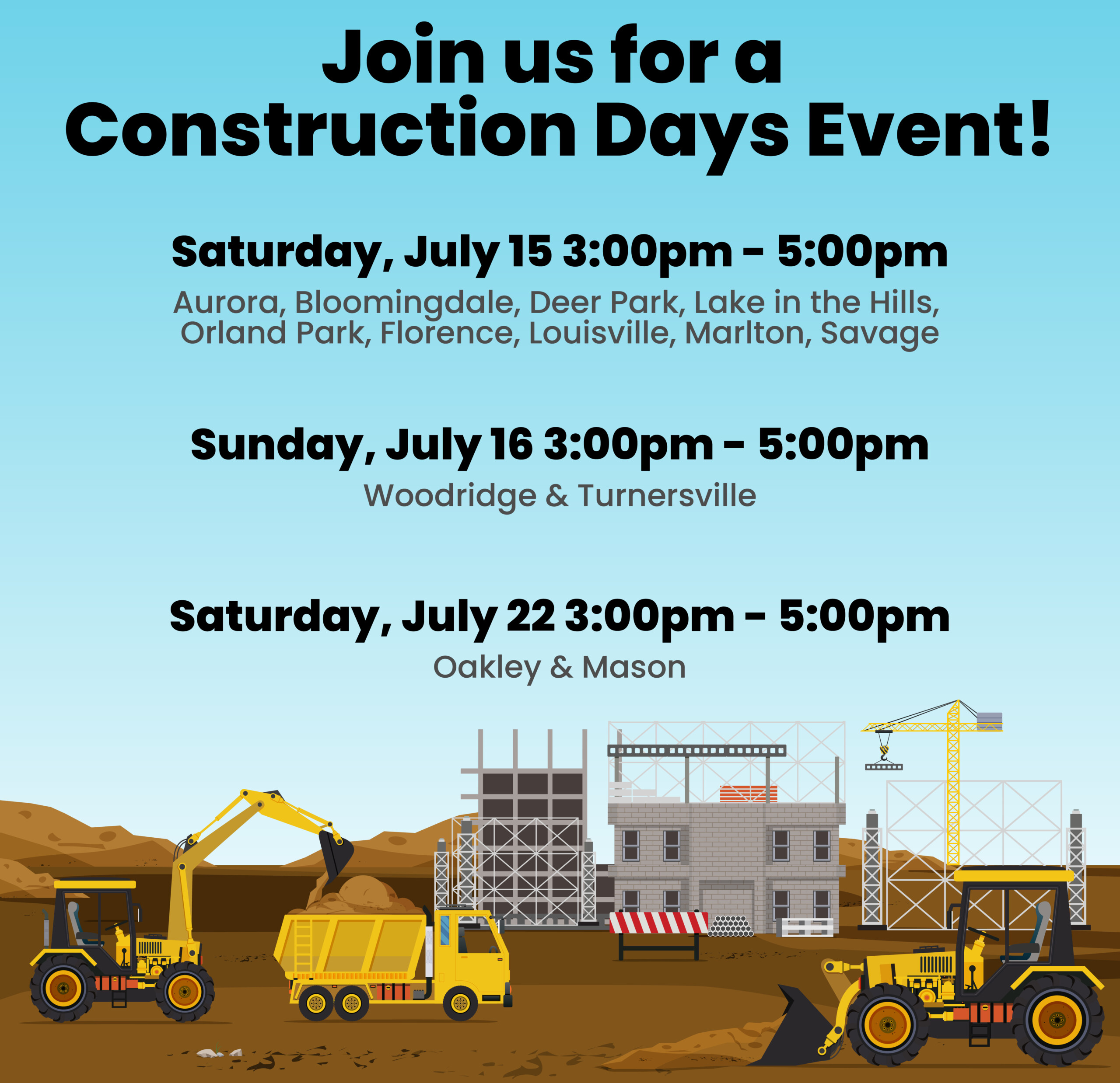 Construction Days Event | Bear Paddle Swim School